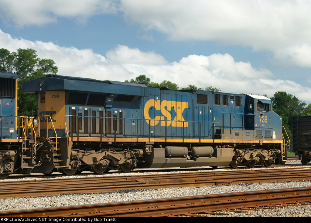 Layover Power CSX 739 & 8777 sitting in the yard on May 25th, 2012